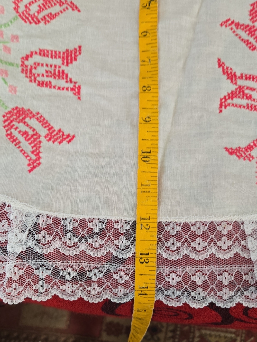 Dining | Two Vintage Cottage Style White Floral Embroidered Lace ...